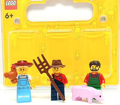 Lego Store BAM Farmers Chicken Pigs Pitchfork Man Boy Girl Farm Animals ...