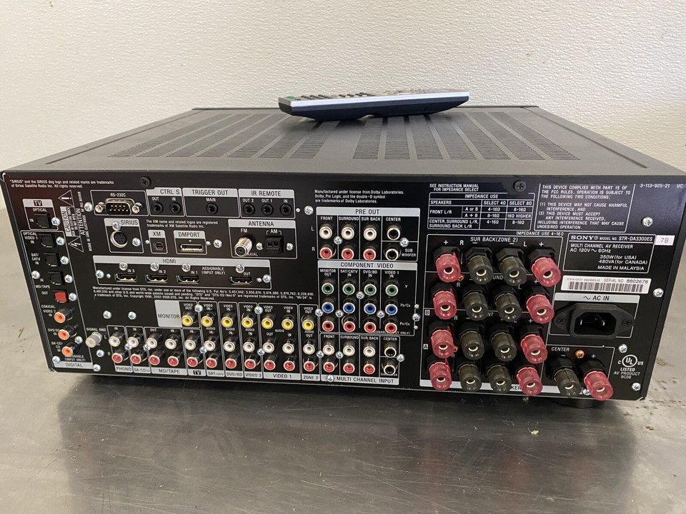 Sony STR-DA3300ES A/V Receiver Great Condition Bundled With Sony Remote ...