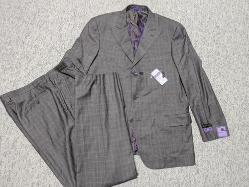 vintage Y2K baggy 2PC SUIT magic earvin johnson 48R 42x38 beige wool ...