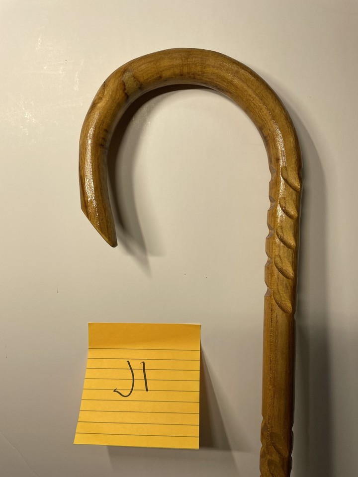 Unique Utility Wide-Crook Martial Arts Style Hardwood Cane (38 inches ...