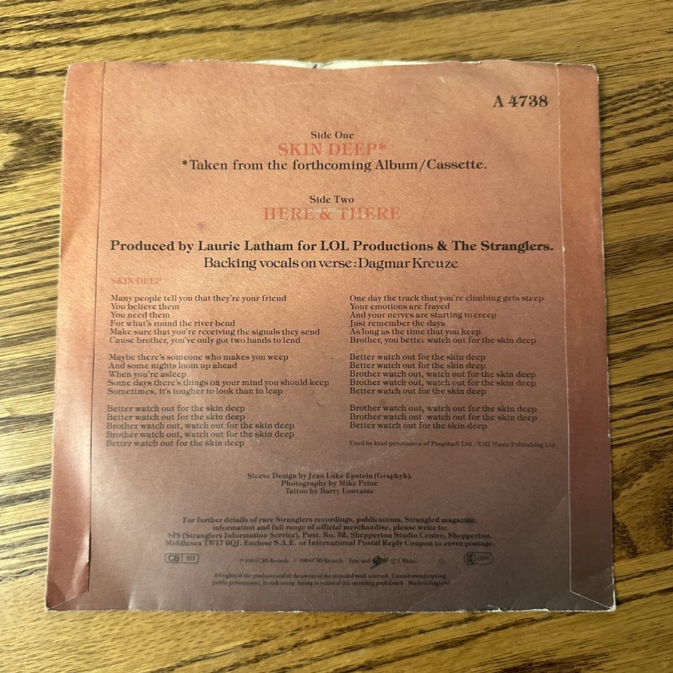 The Stranglers – Skin Deep - Vinyl 7" Single 45 UK - VG | eBay