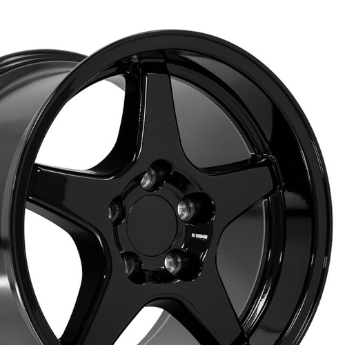 5306 Gloss Black 17x11 Rear 5x120.65 Wheel +50ET Fit C4 Corvette ...