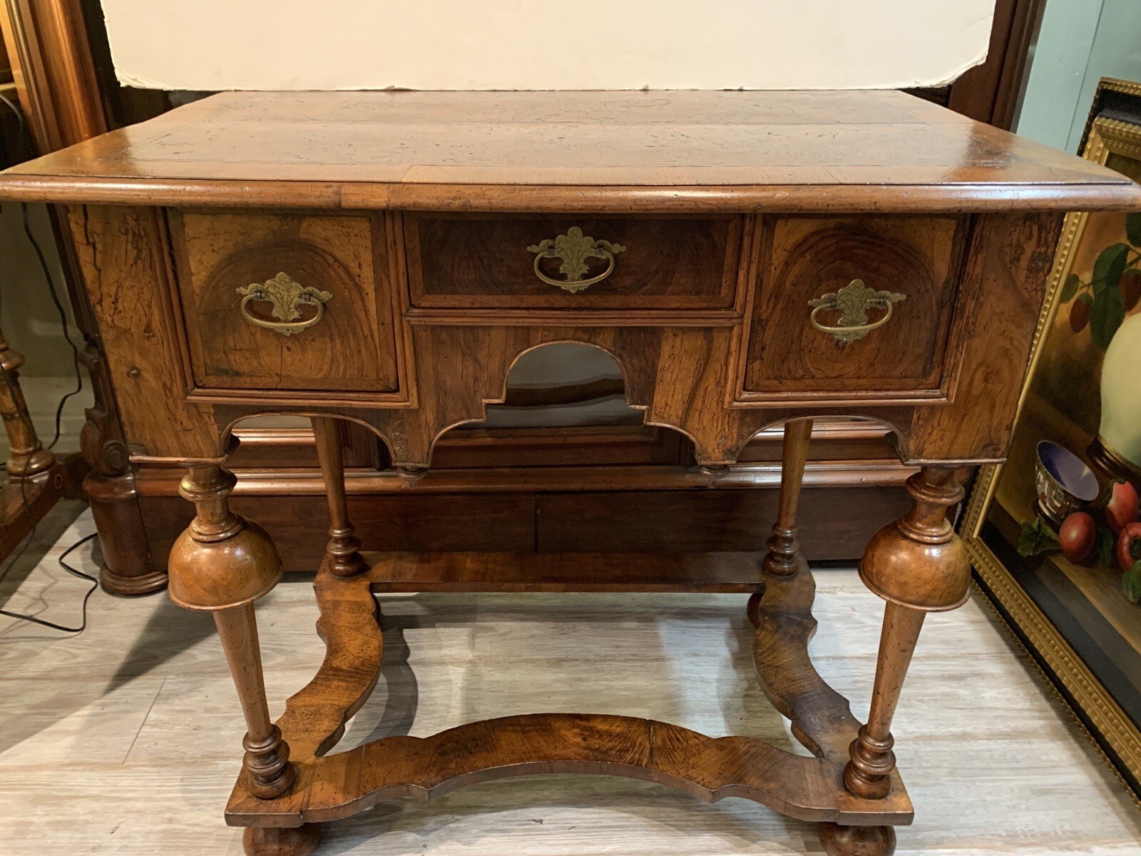 Antique William & Mary Trumpet Leg Table Table | eBay