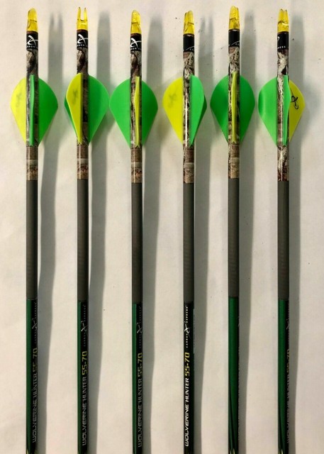 Carbon Express Wolverine Hunter 350 BULK Arrows Cut to 27.5" Length 6 ...