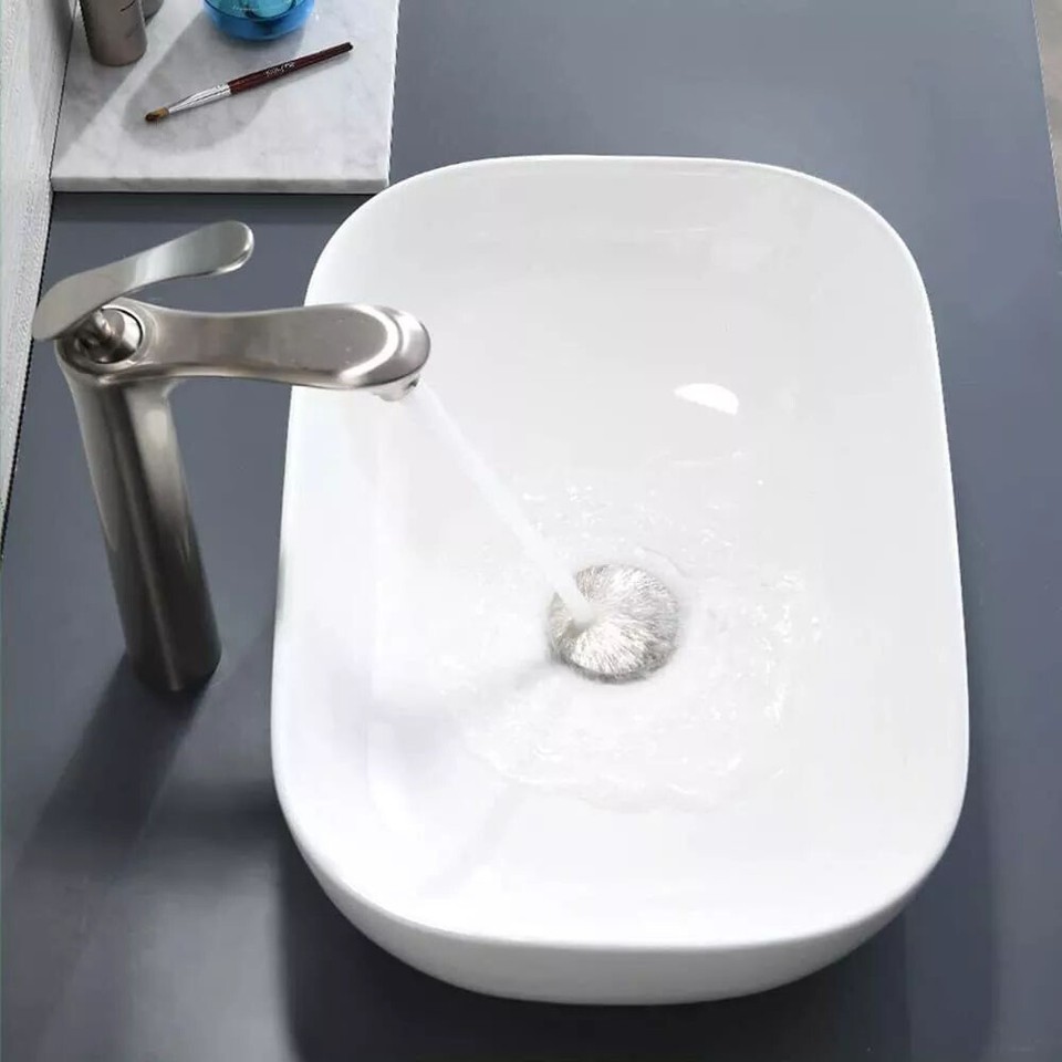 Bathroom Ceramic Basin Counter Top Hand Wash Vanity Sink White Bowl ...