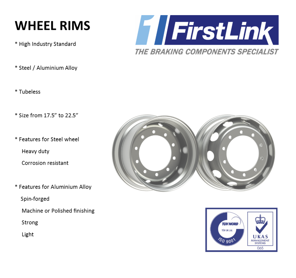 x2 6.75 x 17.5" Steel Wheel Rims for MAN Mercedes Renault 6 studs 202mm ...