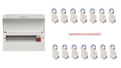 Wylex NM1406L 14 Way Metal Consumer Unit Amendment 3 c/w 100a Switch ...