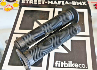 FIT LONG TECH BMX bike GRIPS FLANGED +bar ends FIT S&M SE GT Haro DK ...