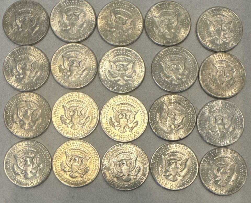 Bulk Lot 1964 BU/AU Uncirculated 20 Coins 90% Silver Kennedy Half ...