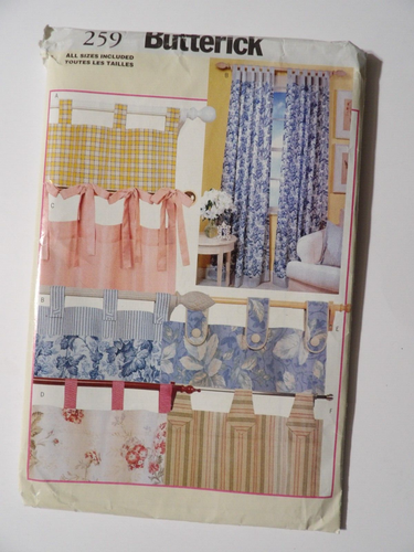 Butterick 259 Sewing Pattern w/ 6 Different Tab Treatments Curtains ...