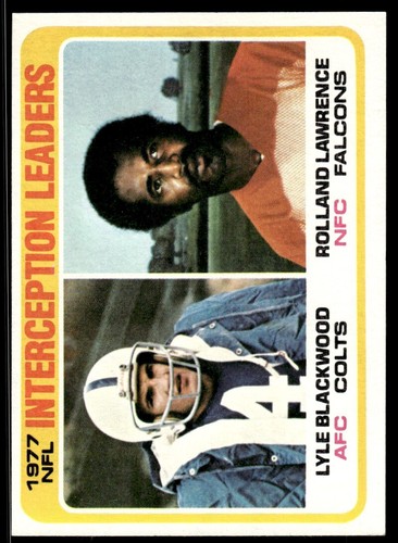 1978 TOPPS LYLE BLACKWOOD/ROLLAND LAWRENCE K BALTIMORE COLTS/ATLANTA ...