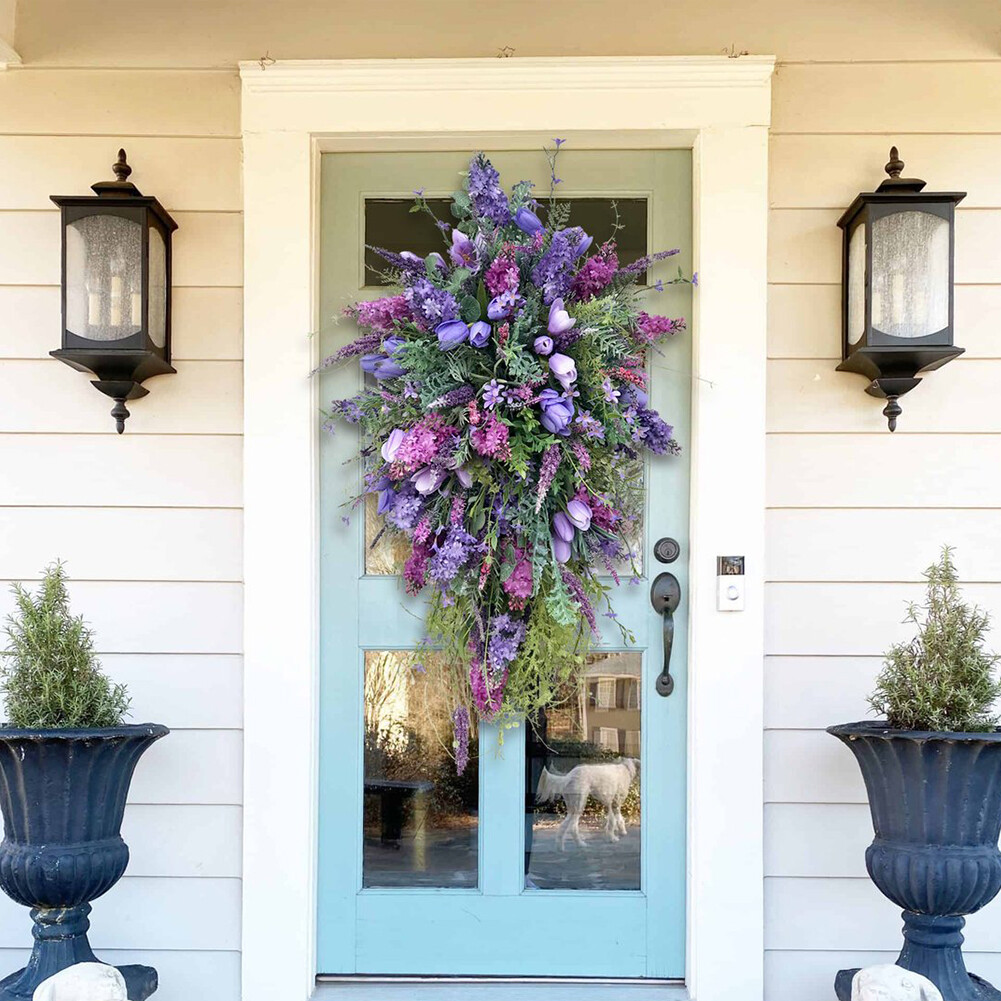 Front Door Wreath Spring Garland Swag Rustic Farmhouse Hanging Home ...