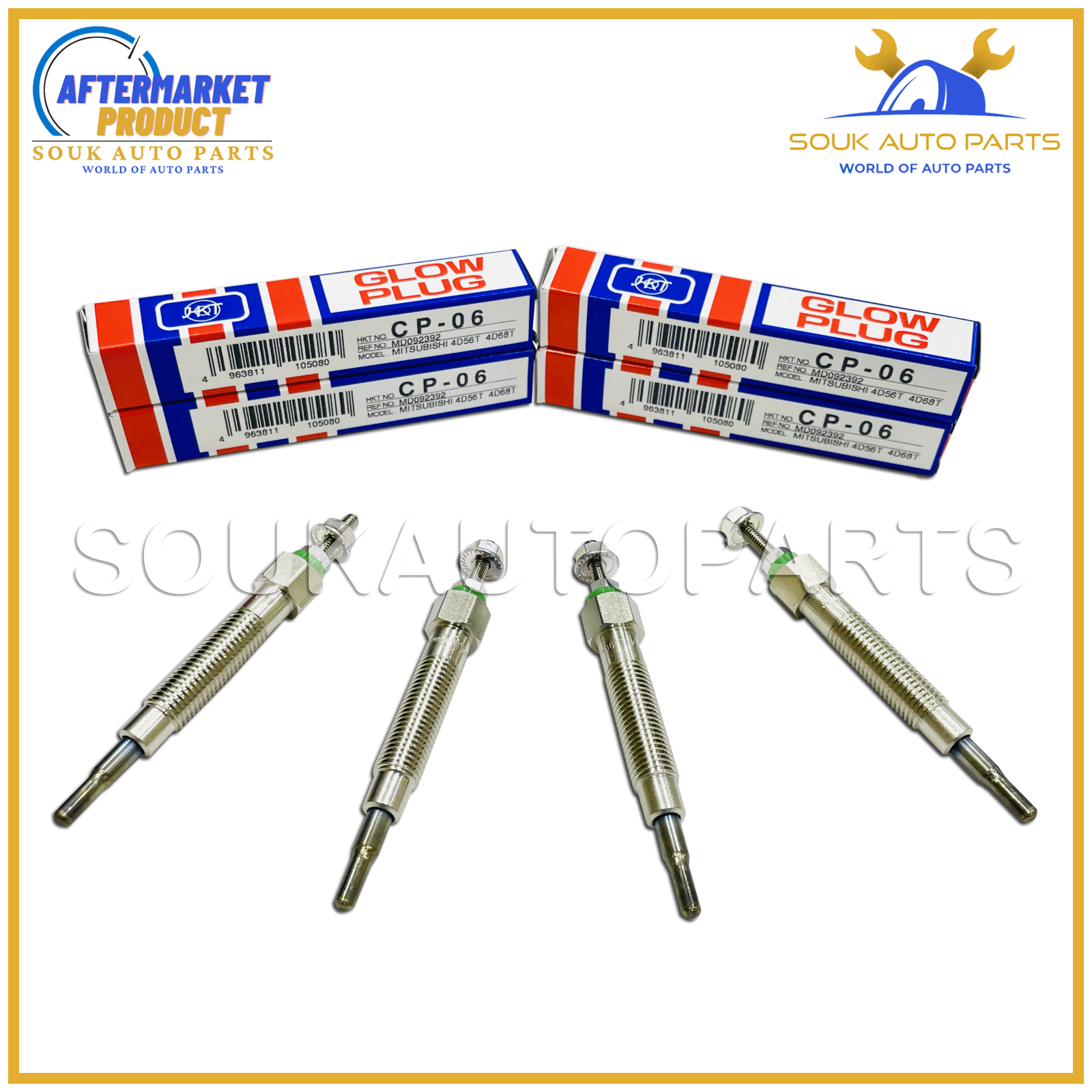 MD092392 HEATER GLOW PLUGS SET 4D56T For Mitsubishi SHOGUN PAJERO 1996 ...