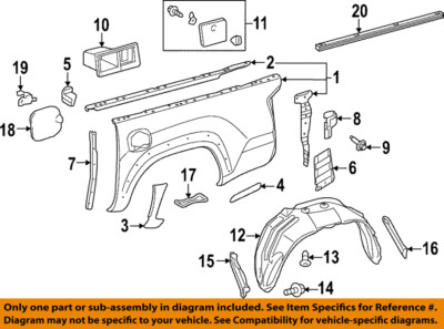 TOYOTA OEM 2016 Tacoma Rear Fender Panel-Bed-Corner Trim Left ...
