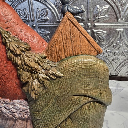 Vtg Primitive Folk Art Santa Claus Carrying Sack Of Toys Figurine ...