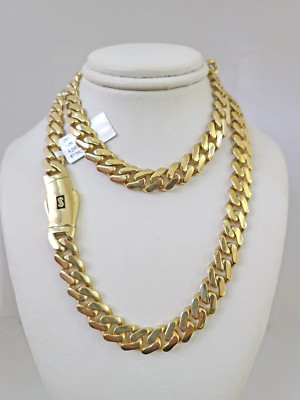 10k Royal Monaco Cuban Link Chain 9.5mm Necklace 24" REAL Yellow Gold ...