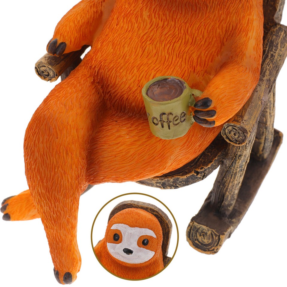 Resin Sloth Ornaments Man Garden Statues Figurines Sloths Decorations ...