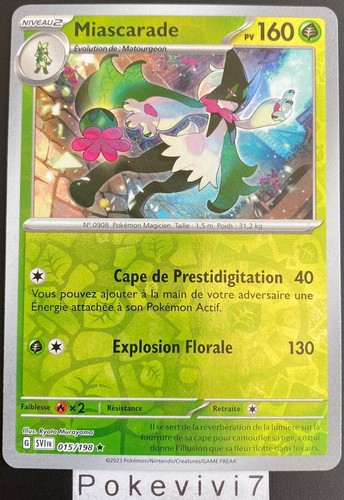 Carte Pokemon MIASCARADE 015/198 HOLO REVERSE EV1 Ecarlate et Violet ...
