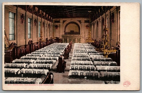 Connecticut New Haven Dining Hall Yale University 1905 Vintage Postcard ...