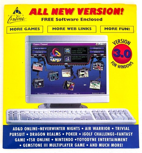 "Games Channel" America Online Collectible, Install Disc, Vintage AOL ...