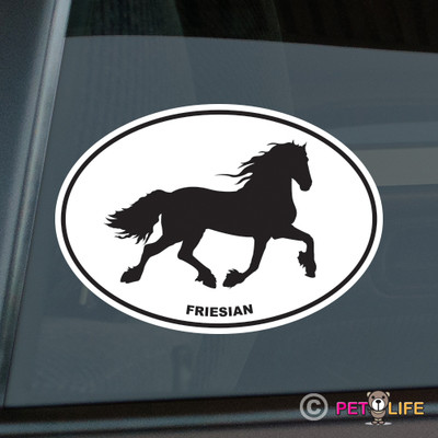 Oval Friesian Sticker Die Cut Vinyl Horse Belgian Black | eBay