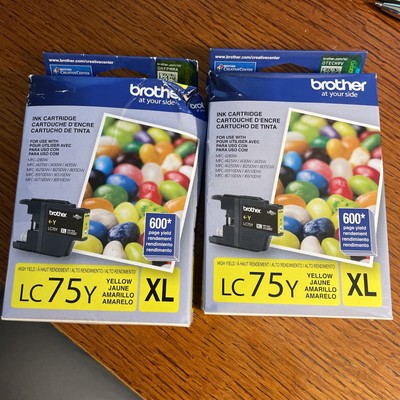 New Brother LC75Y XL High Yield Yellow Ink Cartridge 600 Page, Exp 03/ ...