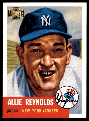 2001 Topps Archives Baseball Card Allie Reynolds A New York Yankees ...