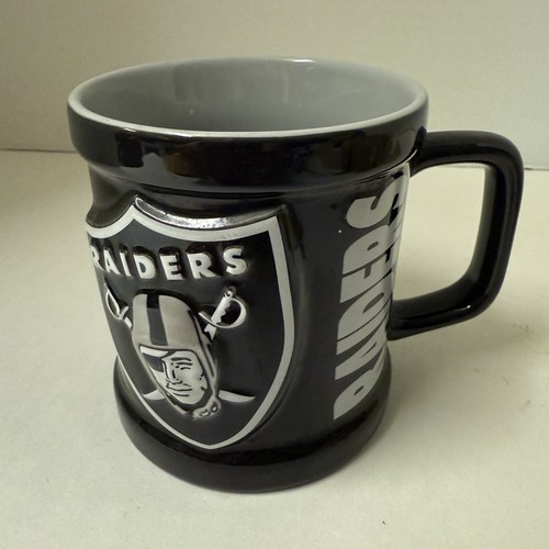 Oakland Raiders Ceramic Coffee Mug NFL 3D Raised Logo. Pre-Owned. Black ...