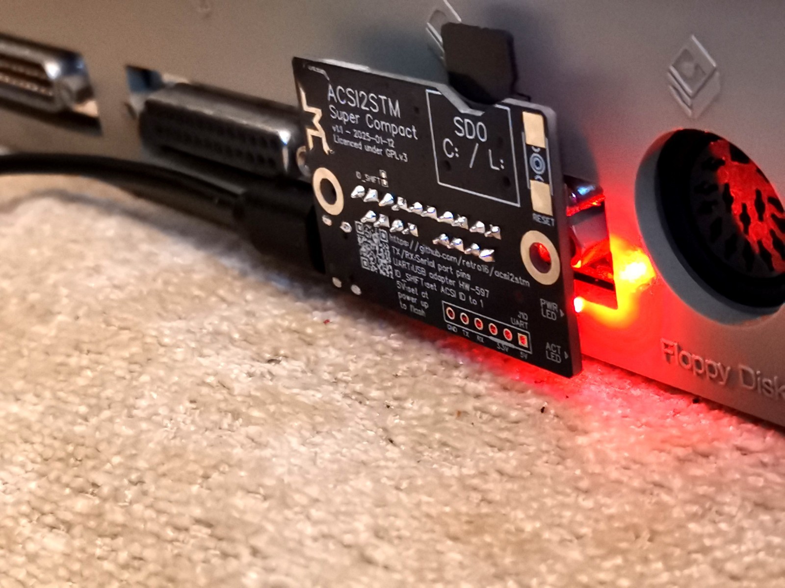 ACSI2STM SUPER COMPACT HARD DRIVE EMULATOR ATARI ST STF STFM STE MEGA ...