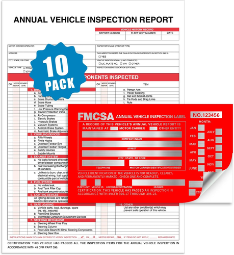 DOT Inspection Forms and Stickers,10-Pa 7445039872892| eBay