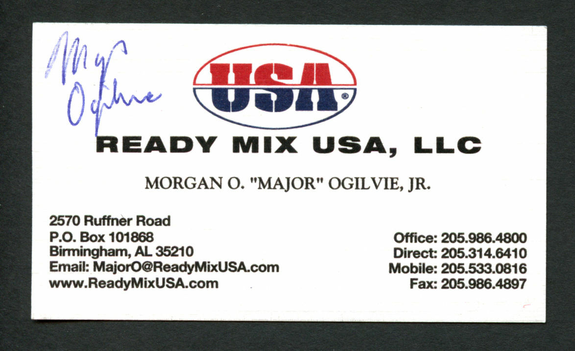 Major Ogilvie signed autograph auto Ready Mix USA, LLC Business Card ...
