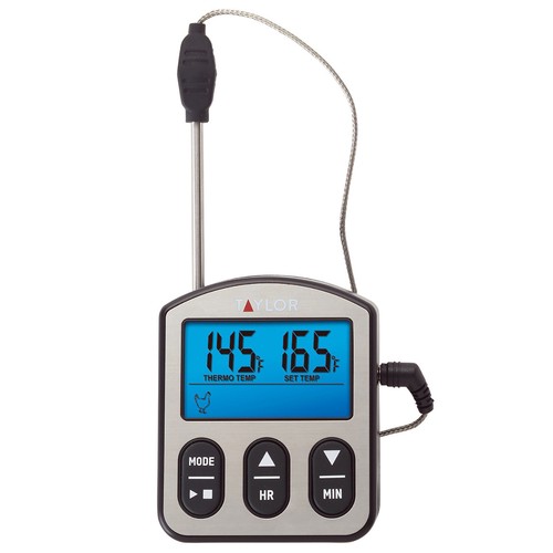 Taylor PROGRAMMABLE WIRED PROBE DIGITAL THERMOMETER Kitchen Food Meat ...