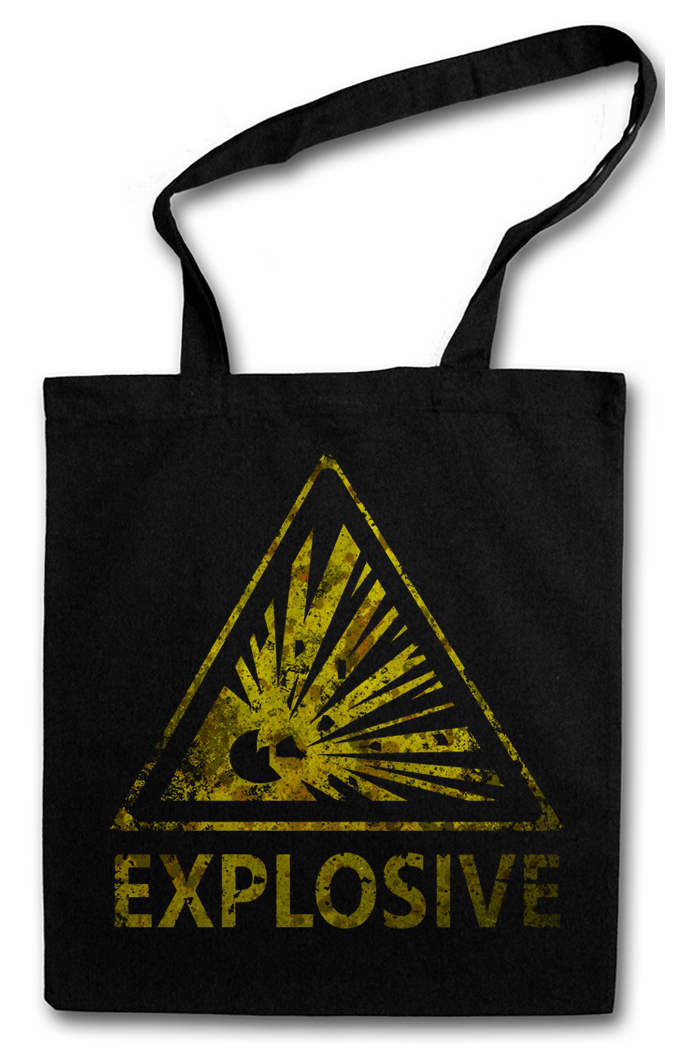 CAUTION EXPLOSIVE VINTAGE LOGO SIGN Hipster Shopping Cotton Bag ...