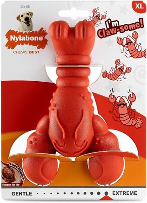 Nylabone Lobster Dog Chew Toy for Dogs Extra Large Filet Mignon Durable ...