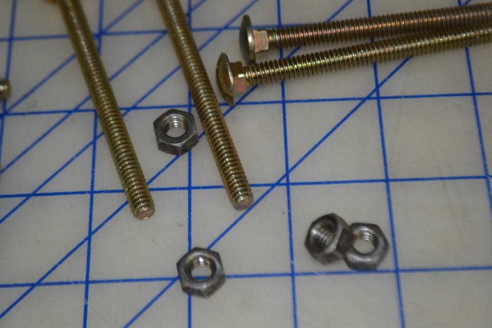 *3" long 1/4" x 20 cadmium coated carriage bolt and nuts lot of 12 sets ...