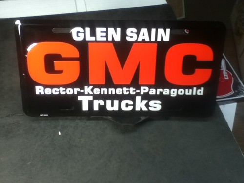 Dealership License Plate Vintage Glen Sain GMC Paragould Arizona Rustic ...