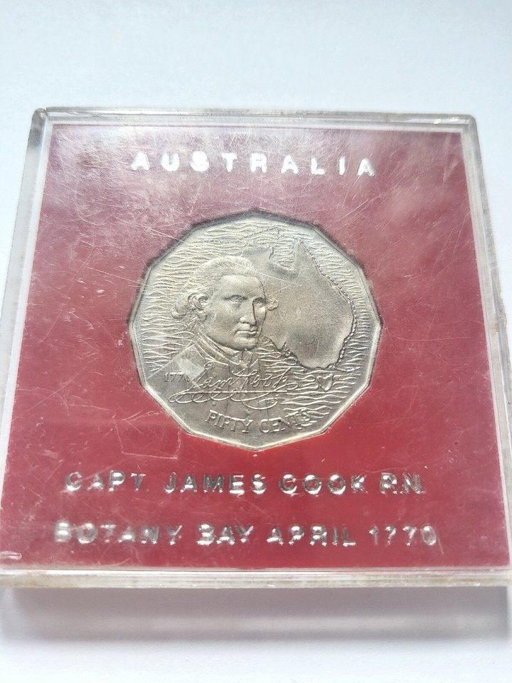 1970 Australia Capt. James Cook Botany Bay 1770 50 Cent Commemorative ...