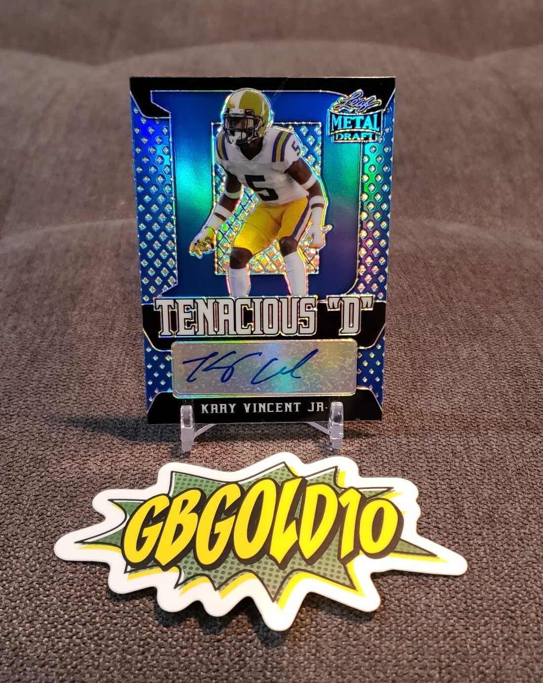 2021 Leaf Metal Draft Blue Tenacious "D" Kary Vincent Jr. RC Rookie ...