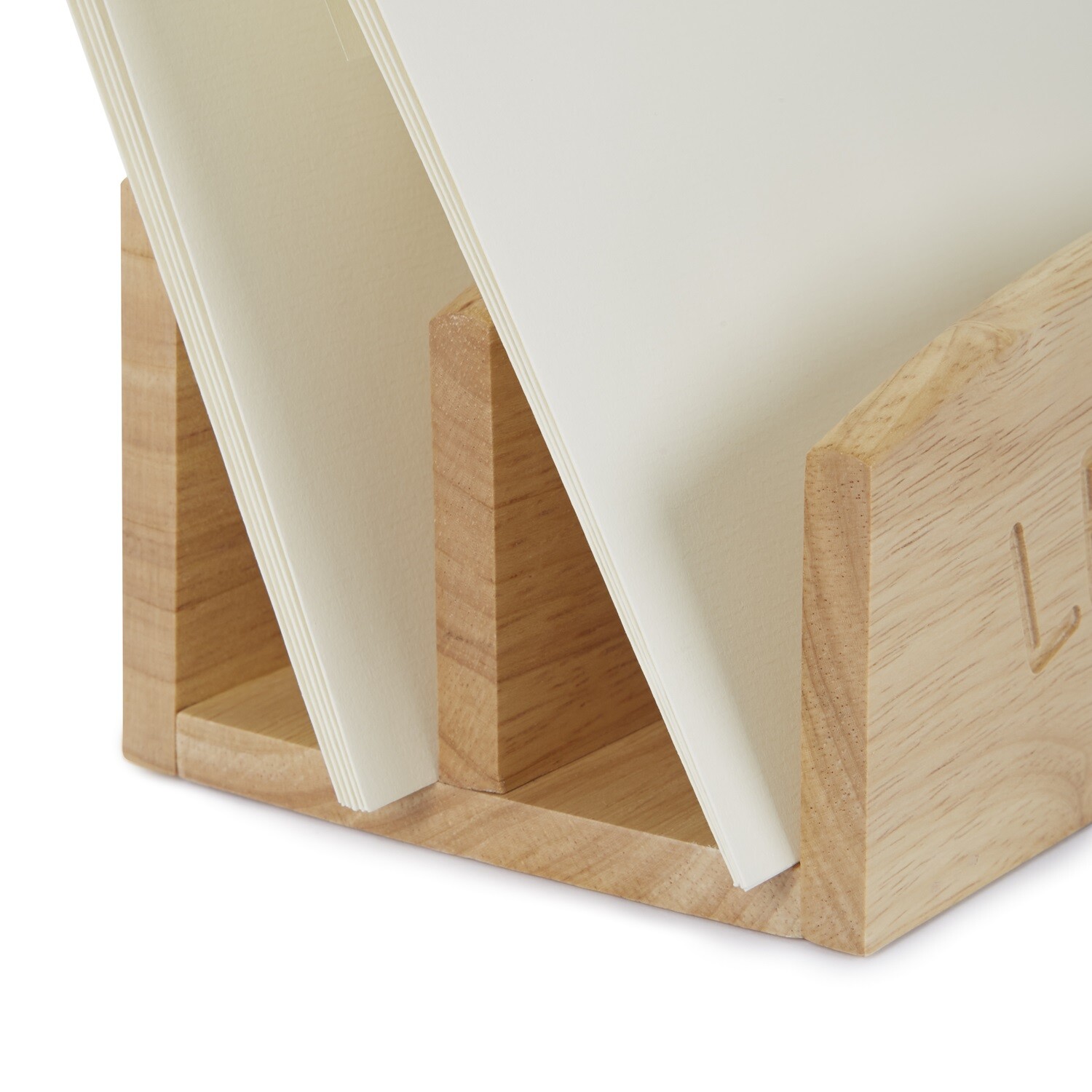 Letter Holder Freestanding Rubber Wood Mail Organiser Rack Kitchen ...