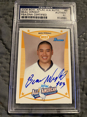 2008 Bowman AFLAC #BW Beau Wright AFLAC PSA Graded | eBay