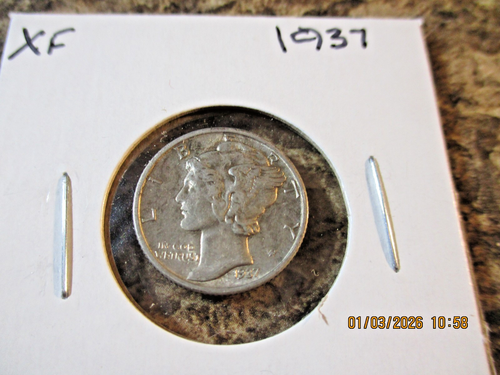 1937 MERCURY SILVER DIME XF 102 | eBay