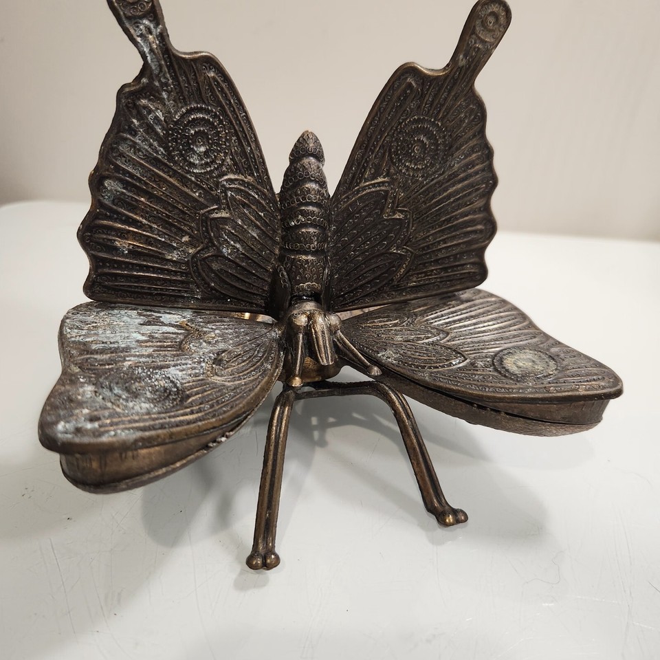 Vintage Brass Butterfly MOD-DEP BREV Ashtray Trinket Box MCM Made In ...