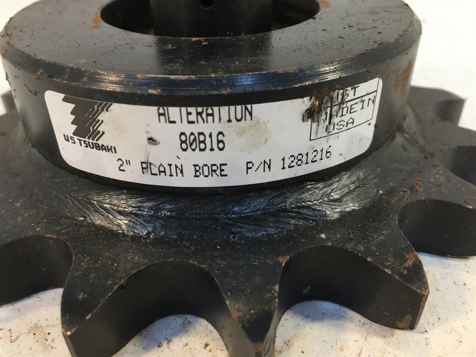 Tsubaki 80B16 2" Plain Bore With 1-1/8" Shaft Roller Chain Sprocket | eBay