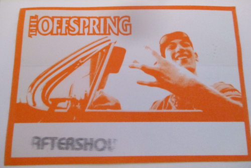 The Offspring late 1990's unused After Show Pass | eBay