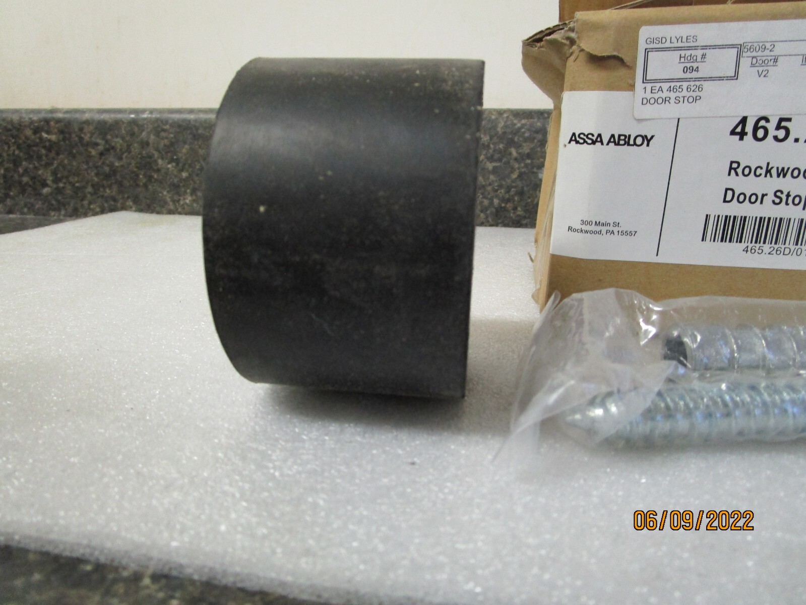 New! ASSA Abloy Rockwood 465 465.26D Heavy Duty Door Stop 3-1/4" Wide x ...