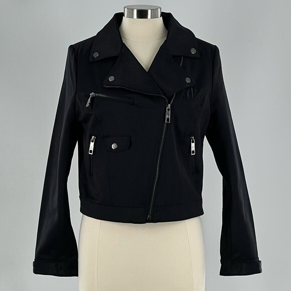 Ed Hardy Panther & Rhinestone Roses Sateen Jacket - Gem