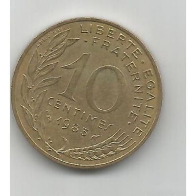 FRANCE REPUBLIQUE FRANCAISE 1983 10 CENT COIN GOOD CIRCULATED | eBay