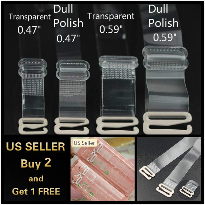 One Pair of Transparent Clear / Dull Polish Invisible Adjustable Bra ...