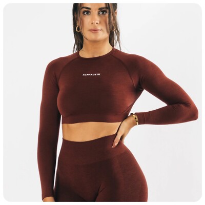 Alphalete Amplify Long Sleeve Crop - Copper - Small/SM - BNIB! | eBay