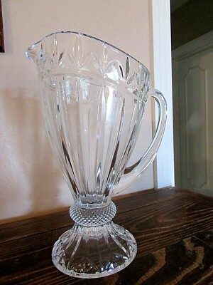 Lead Crystal Pitcher - Cut Glass - Heavy - No Markings | eBay